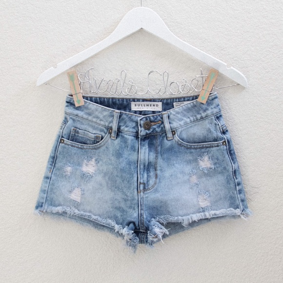 Bullhead | Shorts | Bullhead Blue High Rise Frayed Shorts | Poshmark